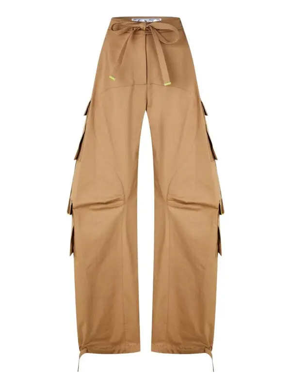 Off-White Gabardine Cargo Trousers - Nude