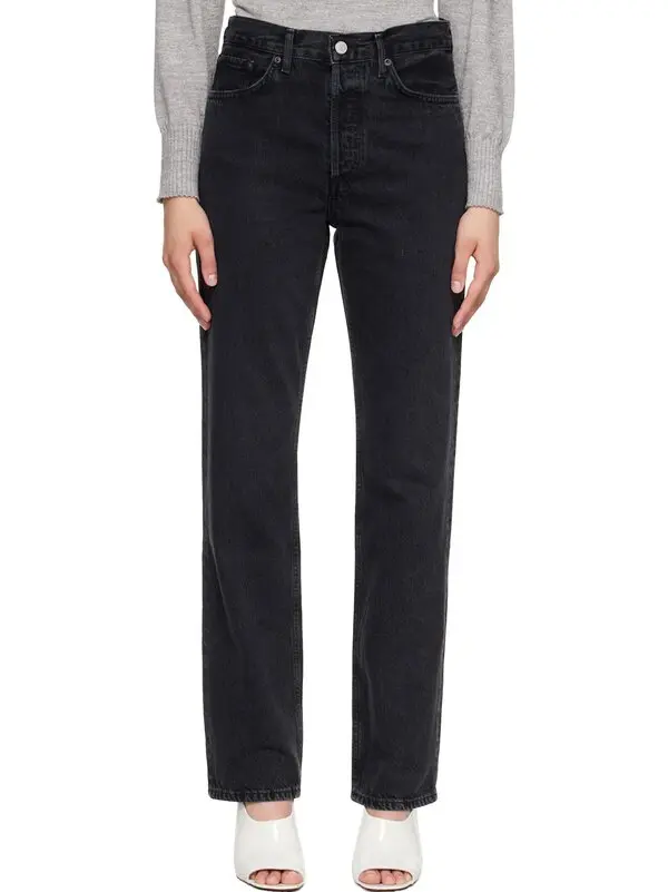 AGOLDE Non-stretch High-waisted Straight-leg Jeans - Black