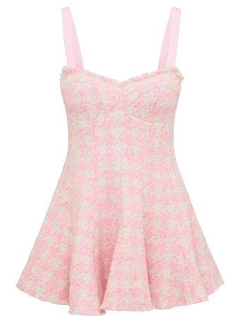 LoveShackFancy Plaid Mini Dress - Pink