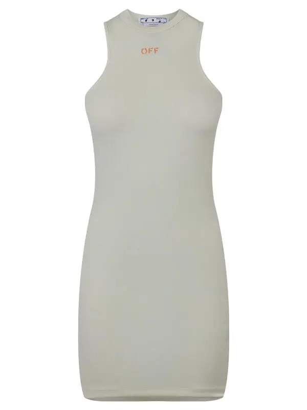 Off-White Logo Mini Dress - Gray