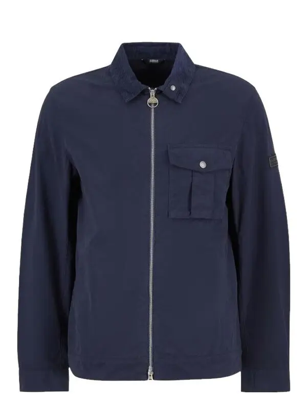Barbour Tarnett" Jacket With Zip Closure And Lapel Collar - Navy