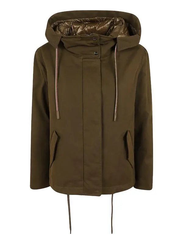 Herno Drawstring Hooded Down Jacket - Green