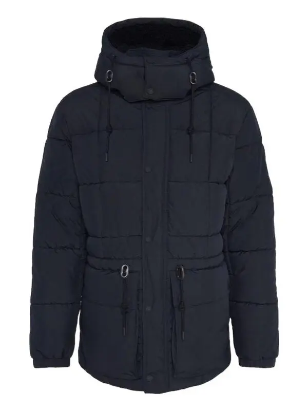 Barbour Quilted Hooded Jacket With Drawstring Waist - Black