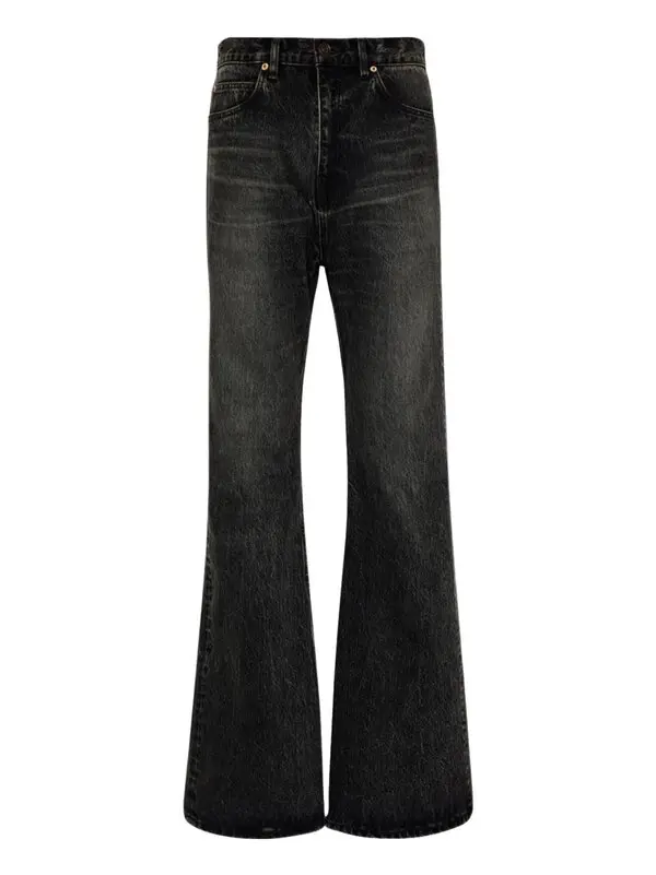 Balenciaga Flared Jeans In Washed - Black