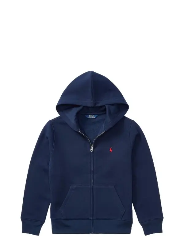 Polo Ralph Lauren Zip-up Hoodie With Hood And Kangaroo Pocket - Blue