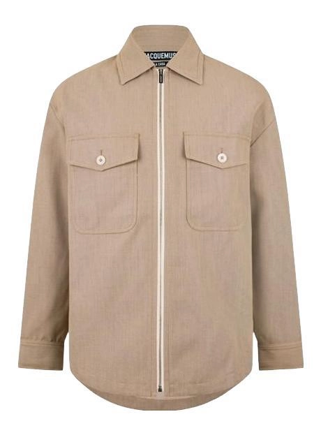 Jacquemus Long Sleeve Zip Jacket - Nude