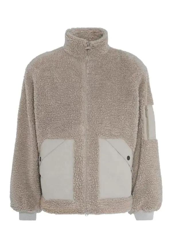 Barbour Weardale Fleece Jacket With Zip-up Fastening And Studded Details - Concrete