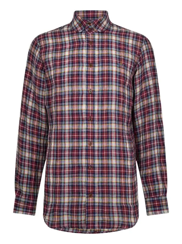 VIVIENNE WESTWOOD Logo Cotton Krall Long Sleeved Shirt - Black