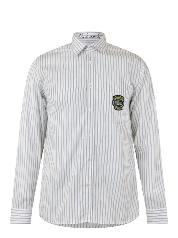 Lacoste Striped Button-down Shirt - White