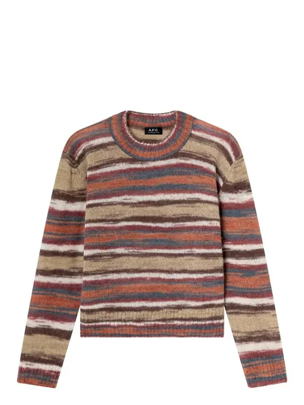 A.p.c. Pull Gabby Striped Knit Sweater - Brown