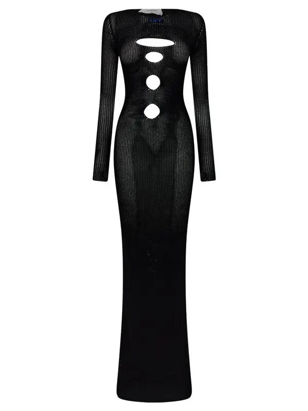 Off-White Cut Out Maxi Dress - Black