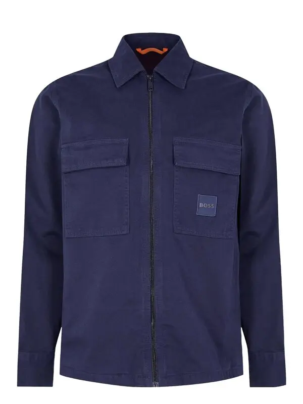 Hugo Boss Collared Workwear Jacket - Blue