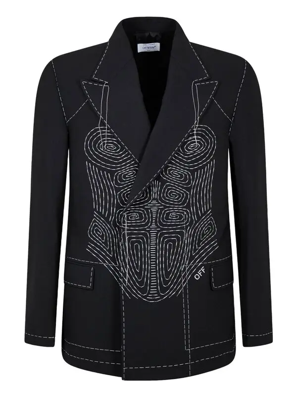Off-White Bdy Stch Tux Jkt - Black