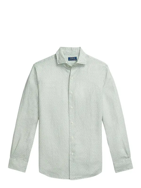Polo Ralph Lauren Custom Fit Mallet-print Linen Shirt - White
