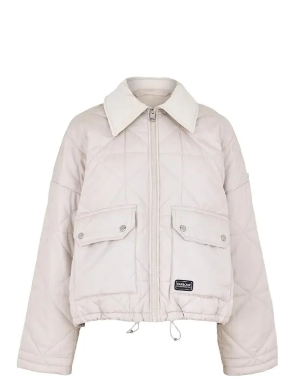 Barbour Quilted Jacket With Velvet Collar - White