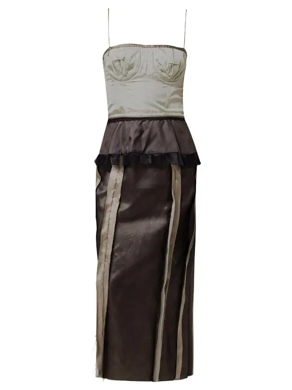 MAISON MARGIELA Structured Bustier Midi Dress - Black