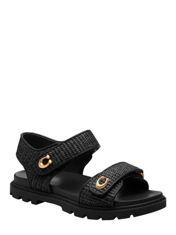 COACH Brynn Sandals With Signature C Hardware - Black