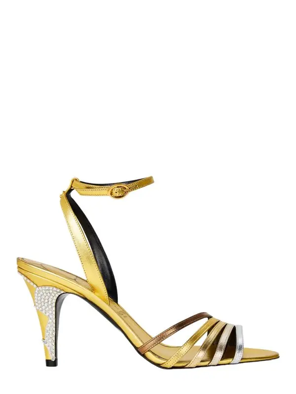 Valentino Garavani Ladycrush Laminated Nappa Sandals - Nude