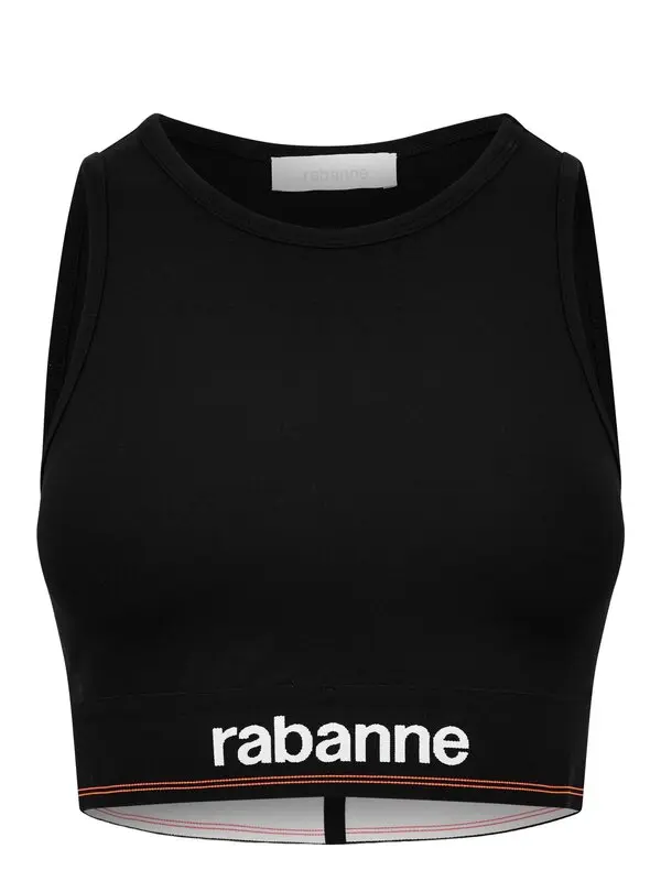 Rabanne Logo Crew Neck Vest - Black