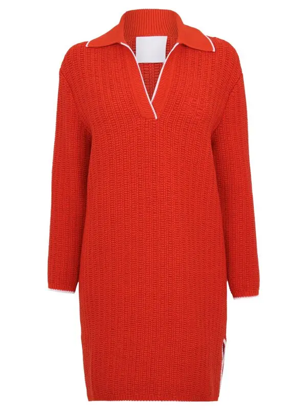 Givenchy Embroidered Knit Mini Dress - Red