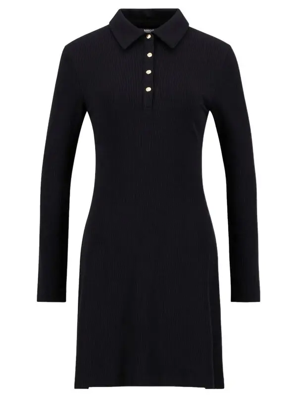 Barbour Ribbed Mini Dress With Button Detail - Black