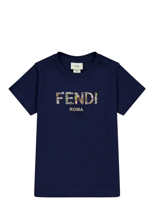 Fendi Logo Crewneck T-shirt - Black