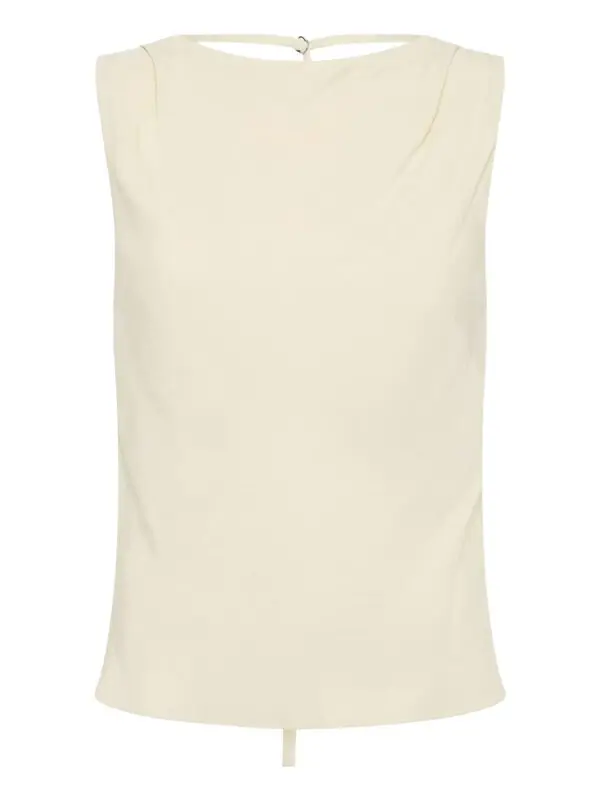 ST. AGNI Draped Sleeveless Blouse - White