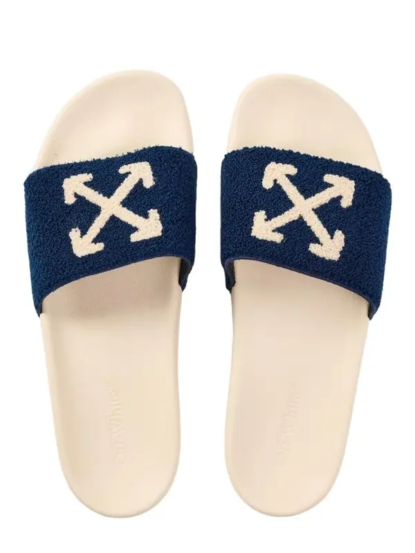 Off-White Terry Pool Slides - Nude
