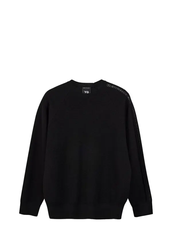 Y3 Logo Knit Crewneck Sweatshirt - Black