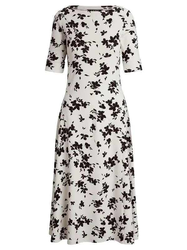 Ralph Lauren Floral Print Midi Dress - Black