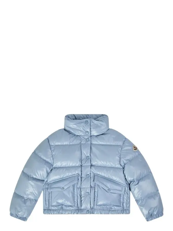 Moncler Logo Quilted Down Jacket - Blue