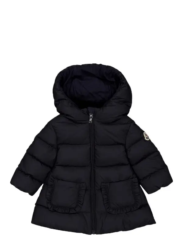 Moncler Logo Parka Down Jacket - Black