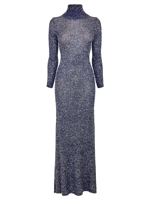 Balenciaga Sequin Knit Maxi Dress - Gray