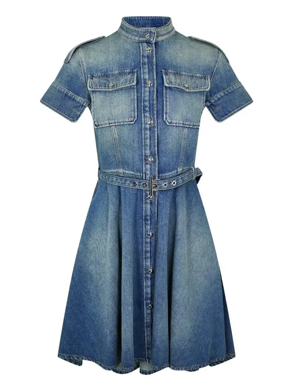 Alexander McQueen Denim Shirt Dress - Blue