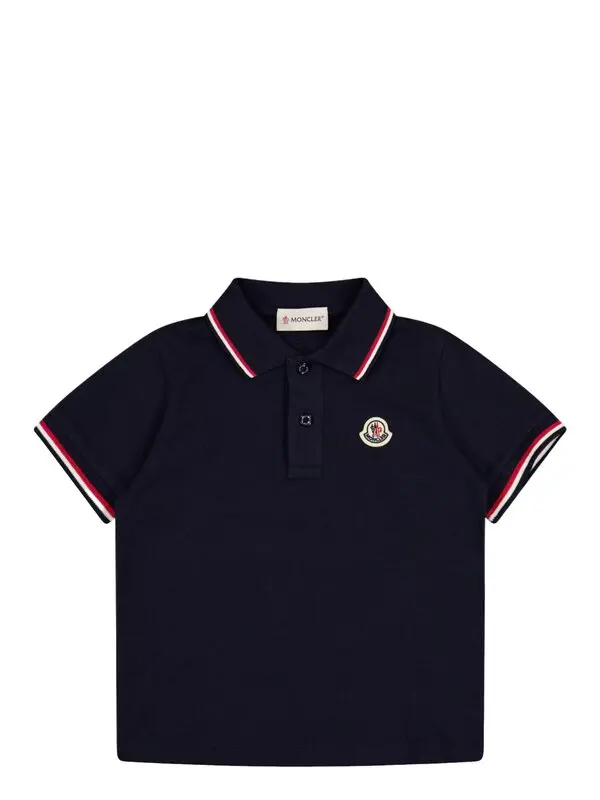 Moncler Logo Short Sleeve Polo Shirt - Black