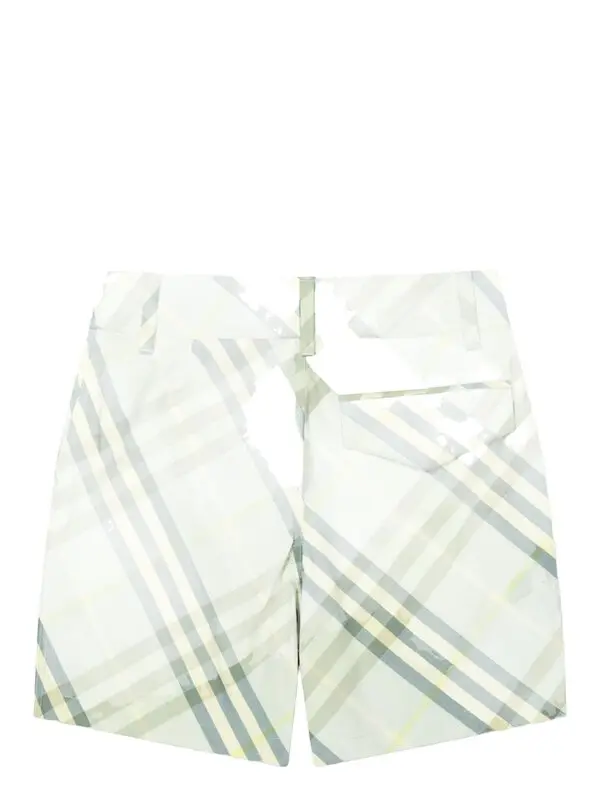 Burberry Color-blocked Plaid Casual Shorts - White