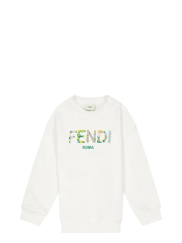 Fendi Crew Neck Long Sleeve Sweatshirt - White