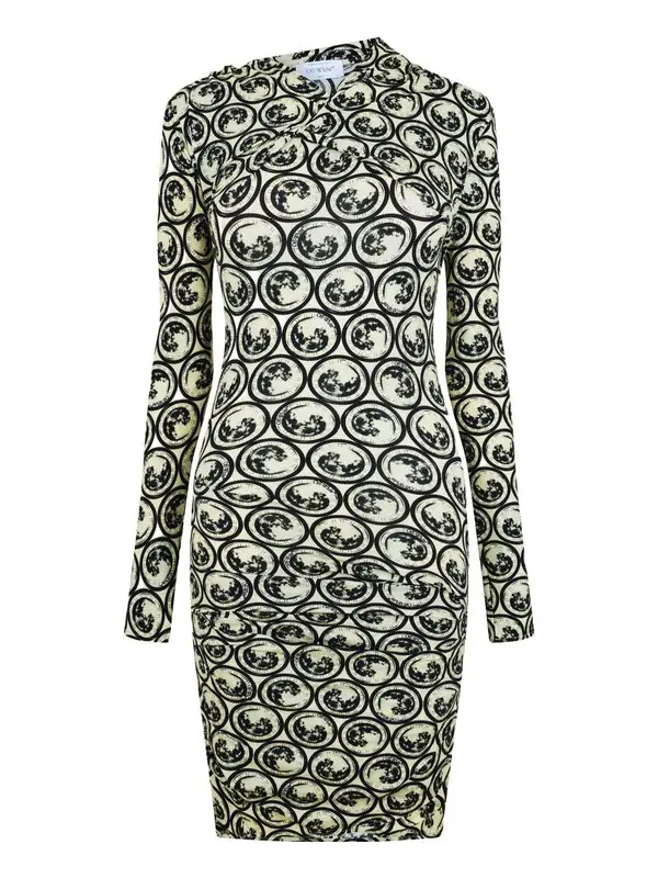 Off-White Printed Mini Dress - Black