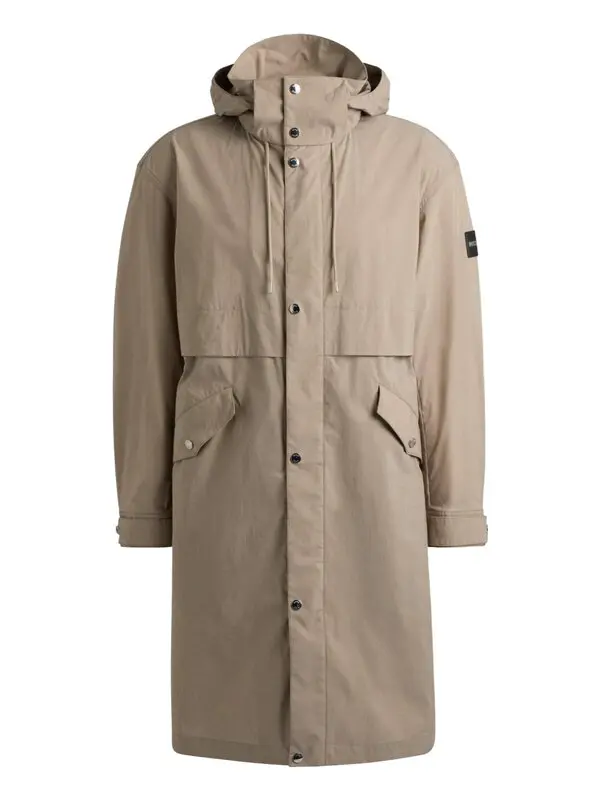 Hugo Boss Long Hooded Parka - Nude