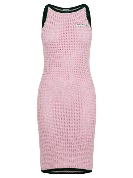 Casablanca Sleeveless Knit Dress With Logo Patch - Pink