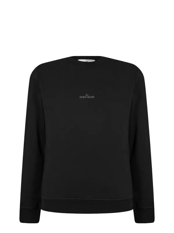 Stone Island Crewneck Sweatshirt With Logo Detail - Black