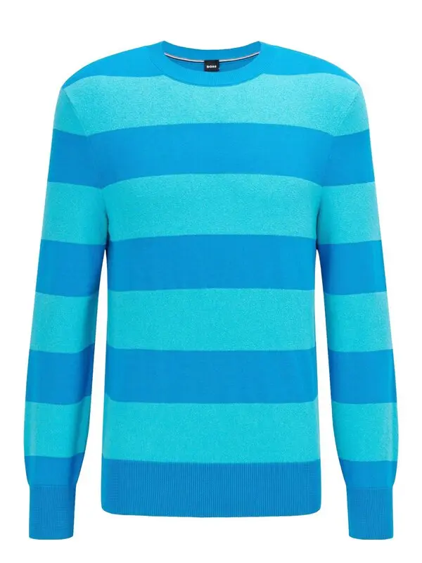 Hugo Boss Striped Crewneck Sweater - Blue