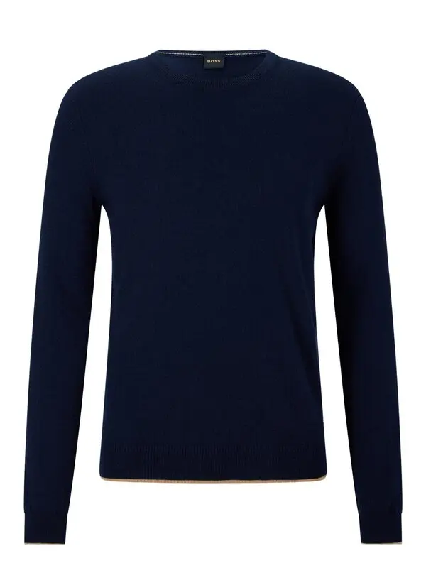 Hugo Boss Fine Knit Crewneck Sweater - Black