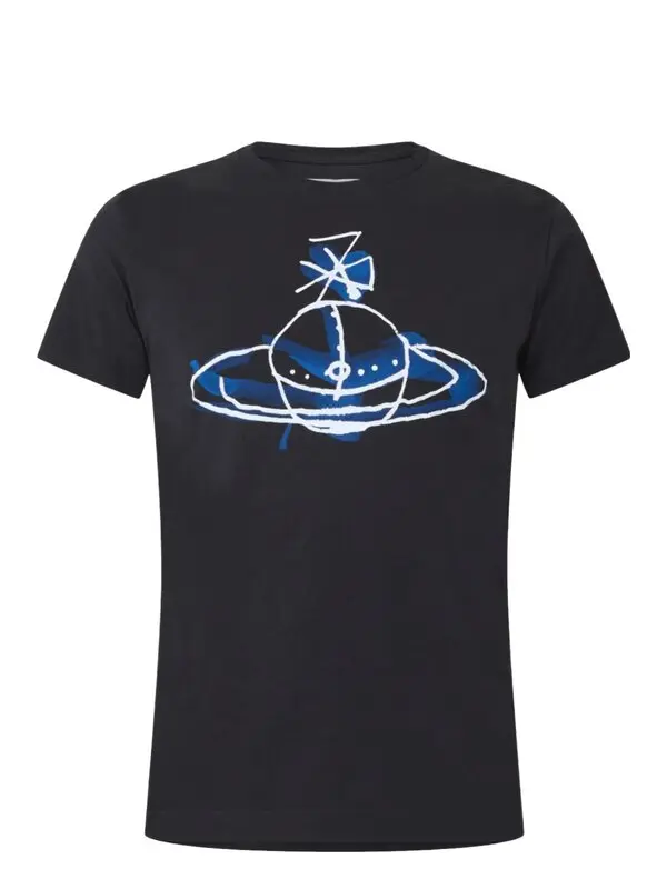 VIVIENNE WESTWOOD Logo Crew Neck T-shirt - Black