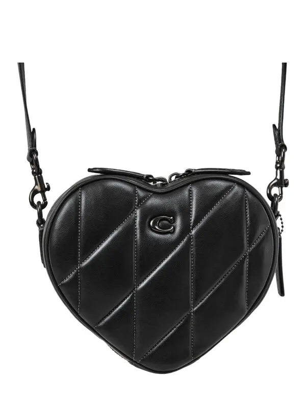 COACH Quilted Heart Shoulder Bag - Black