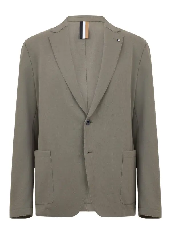 Hugo Boss Regular-fit Stretch Cotton Blazer - Gray