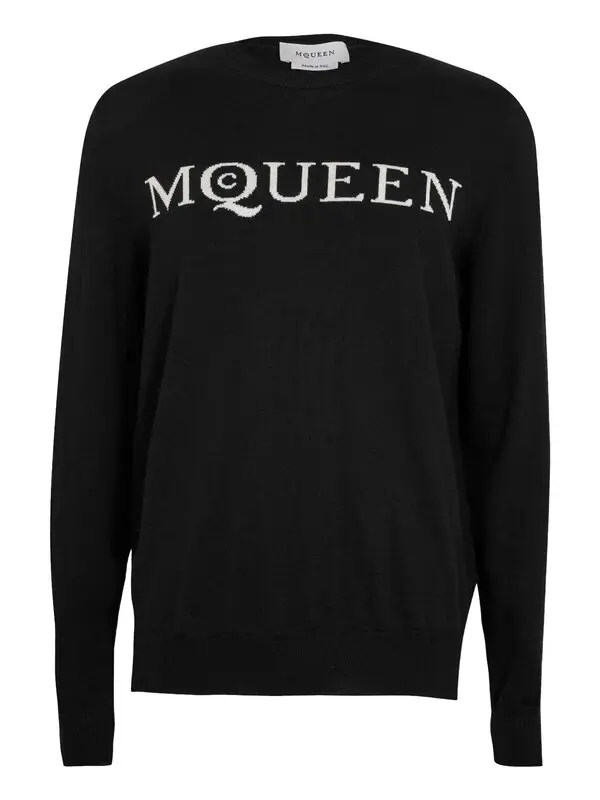 Alexander McQueen Crew Neck Graphic Sweater - Black