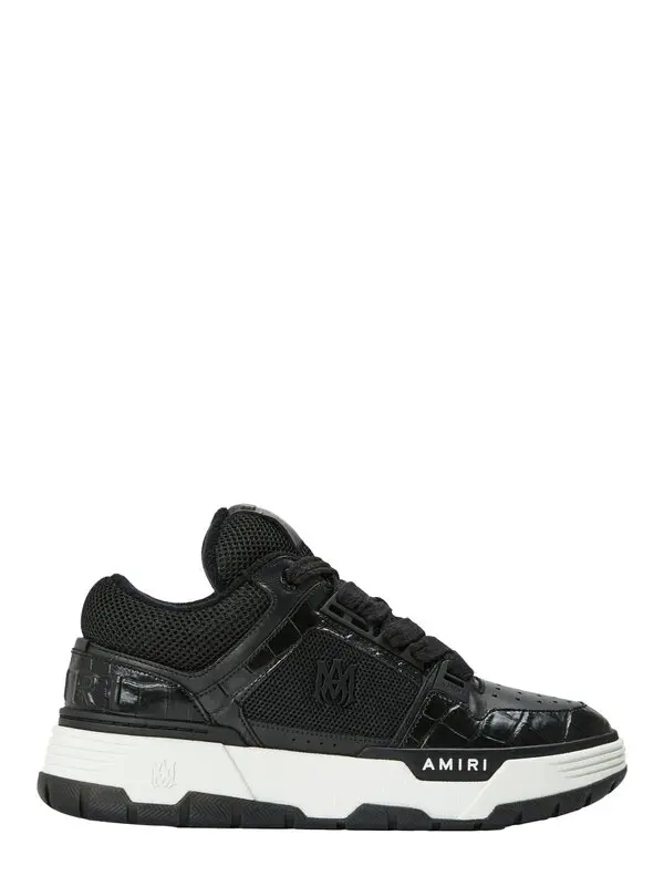 Amiri Low-top Sneakers With Crocodile Pattern Splicing - Black