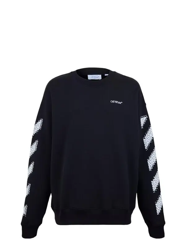 Off-White Diagonal Stripe Long Sleeve Sweatshirt - Black
