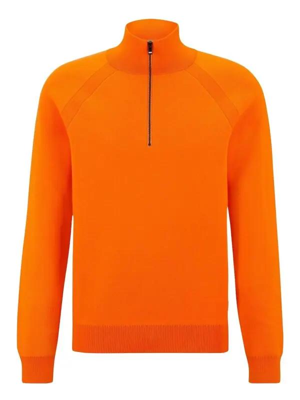 Hugo Boss Half-zip Knit Sweater - Orange